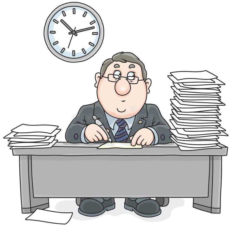 Clerk with documents stock vector. Illustration of administrator - 89985274