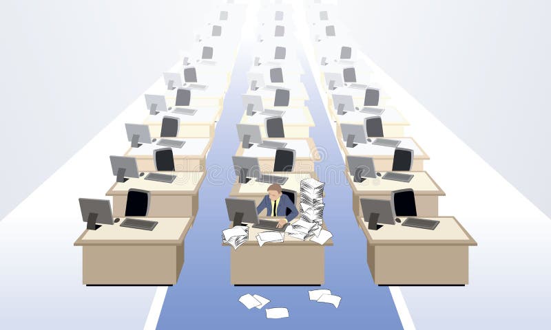 Clerk at empty office stock vector. Illustration of skilled - 48769295