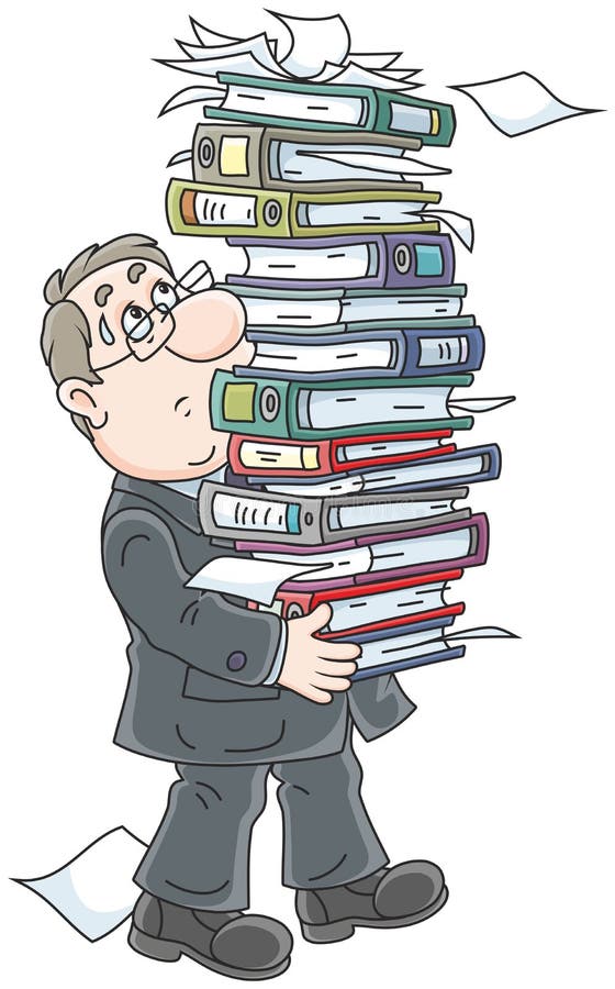 Clerk with documents stock vector. Illustration of administrator - 89985274