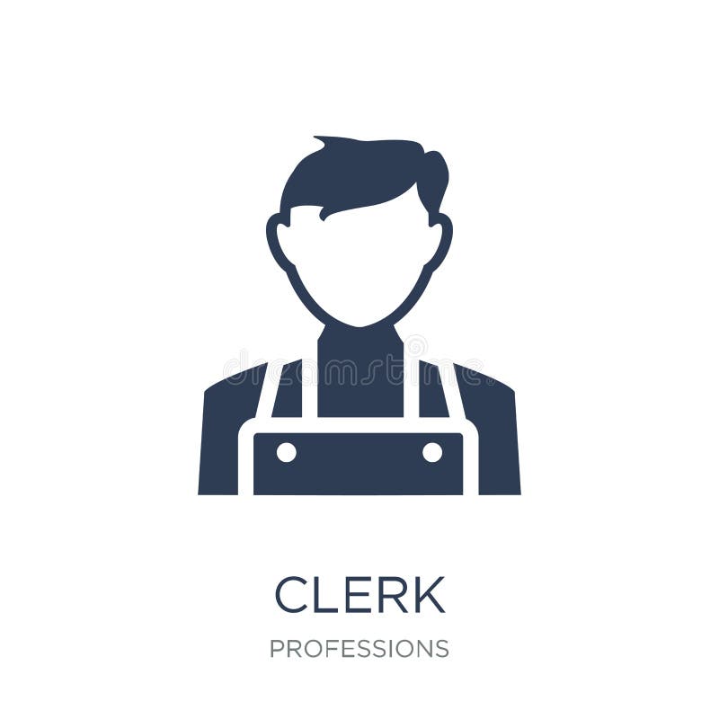 Clerk Icon. Trendy Flat Vector Clerk Icon on White Background Fr Stock ...