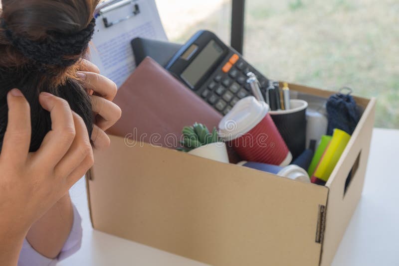 The Clerk Left the Office Due To Being Fired Stock Photo - Image of ...