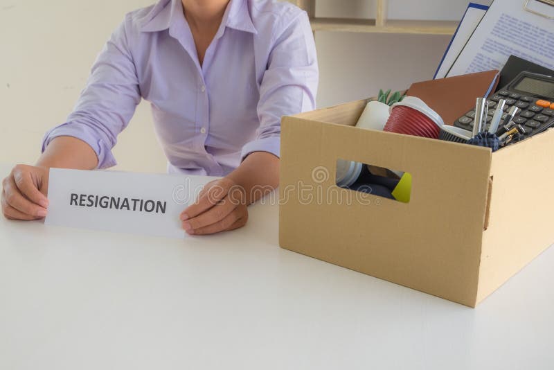 The Clerk Left the Office Due To Being Fired Stock Photo - Image of ...
