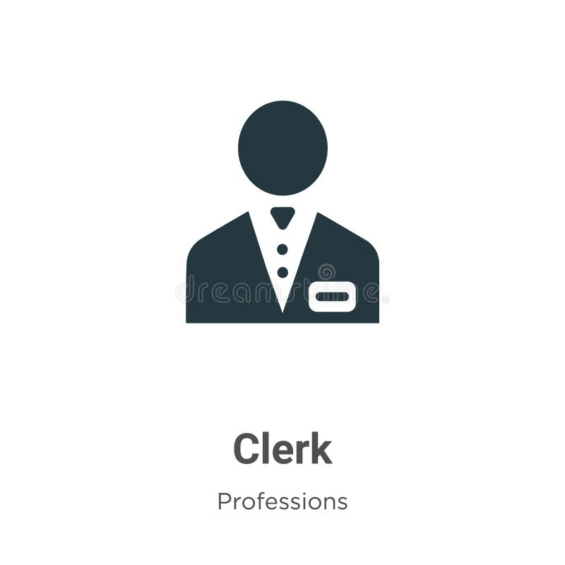 Clerk Vector Icon on White Background. Flat Vector Clerk Icon Symbol ...