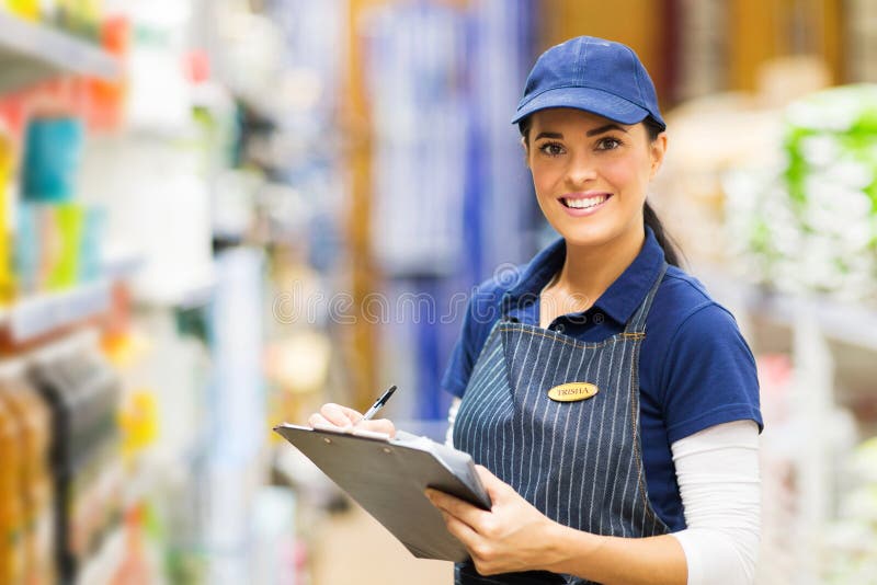 Clerk working supermarket stock image. Image of retail - 41253825