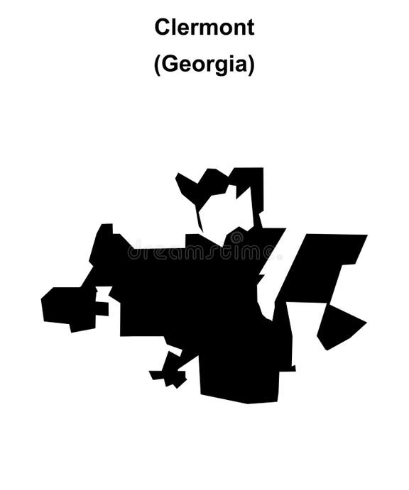 Clermont outline map stock vector. Illustration of template - 387020788
