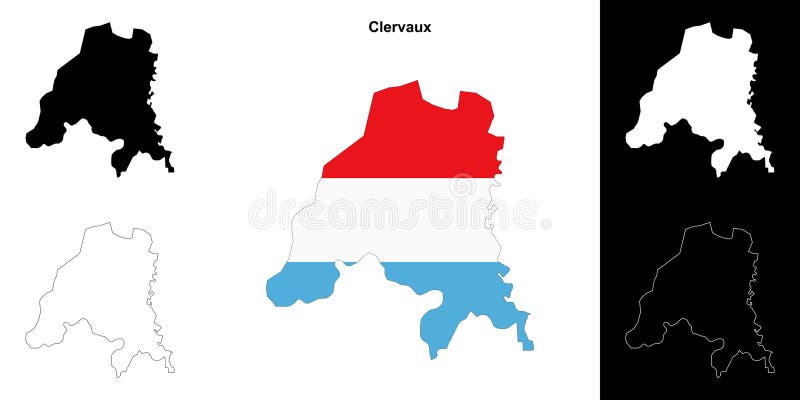 Clervaux outline map stock vector. Illustration of contour - 334989904