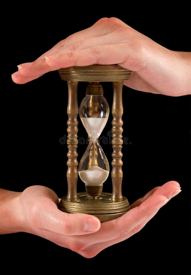 Clessidra immagine stock. Immagine di ottone, umano, mano - 14159497