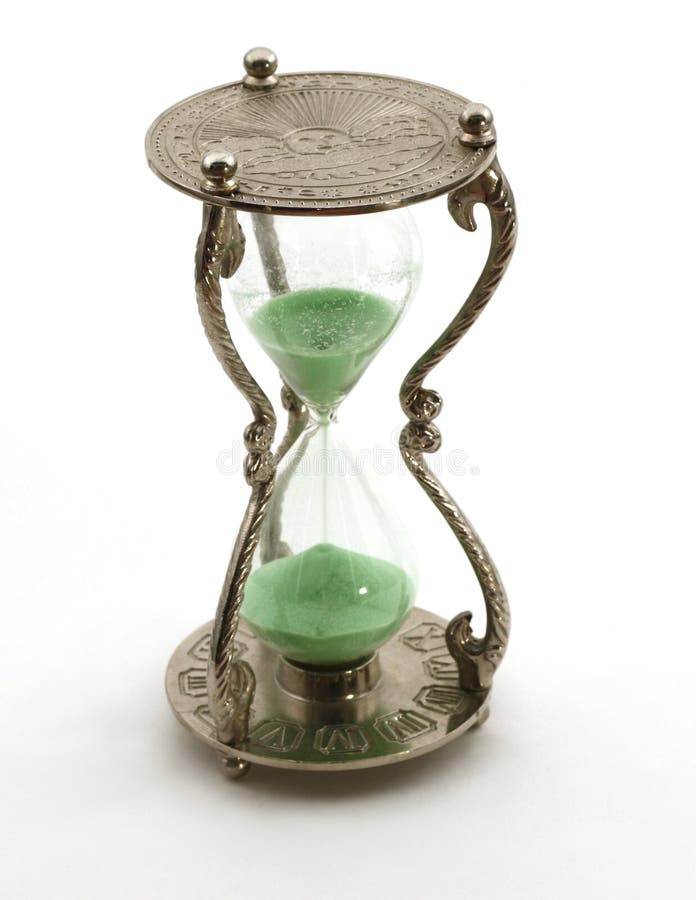 Clessidra antica isolata. fotografia stock. Immagine di sabbia - 26331716