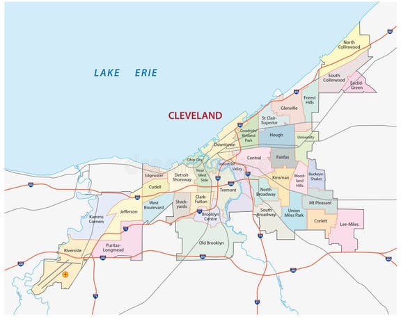 Cleveland Map Stock Illustrations – 686 Cleveland Map Stock ...