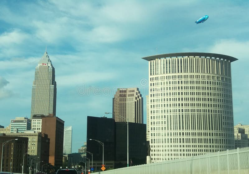 A View of Cleveland at Night Editorial Stock Image - Image of lights ...