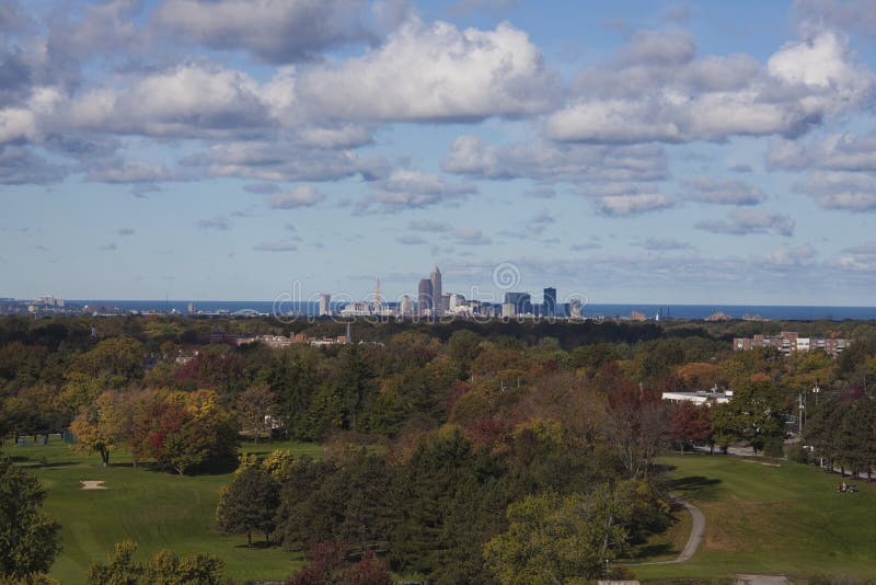 Cleveland - Distant Skyline Stock Image - Image of travel, horizontal ...