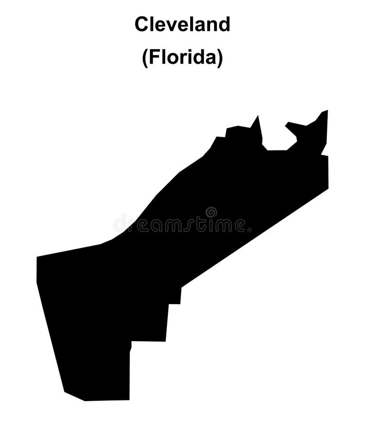 Cleveland outline map stock illustration. Illustration of canton ...