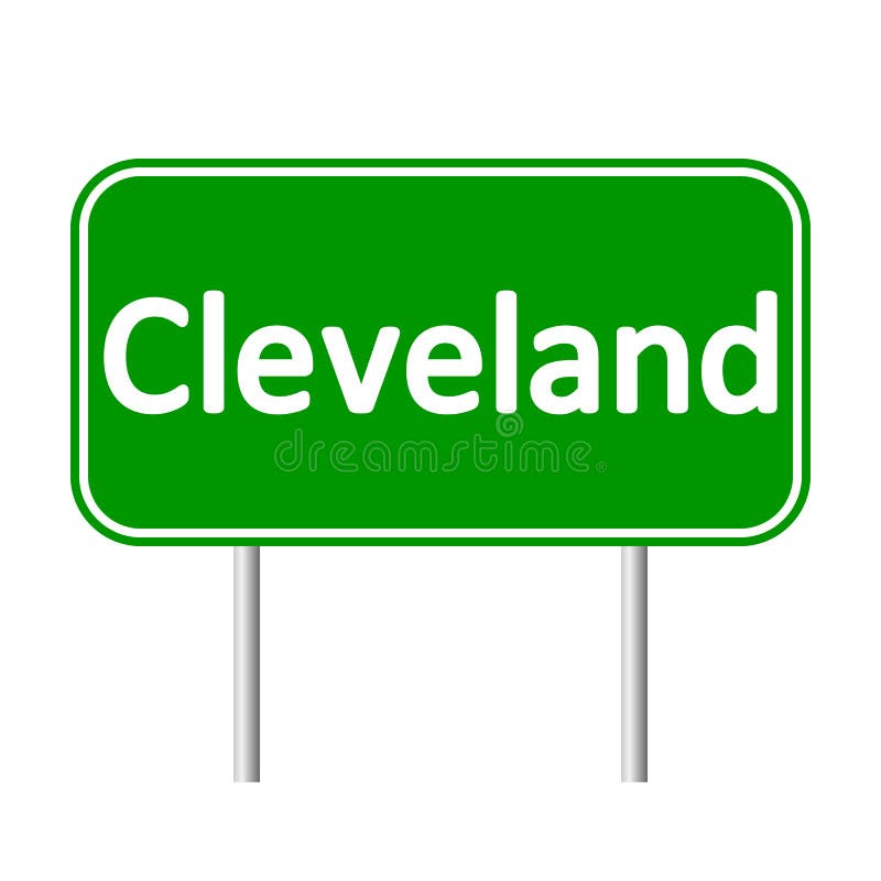 Cleveland Road Sign Showing Population and Elevation Stock Illustration ...