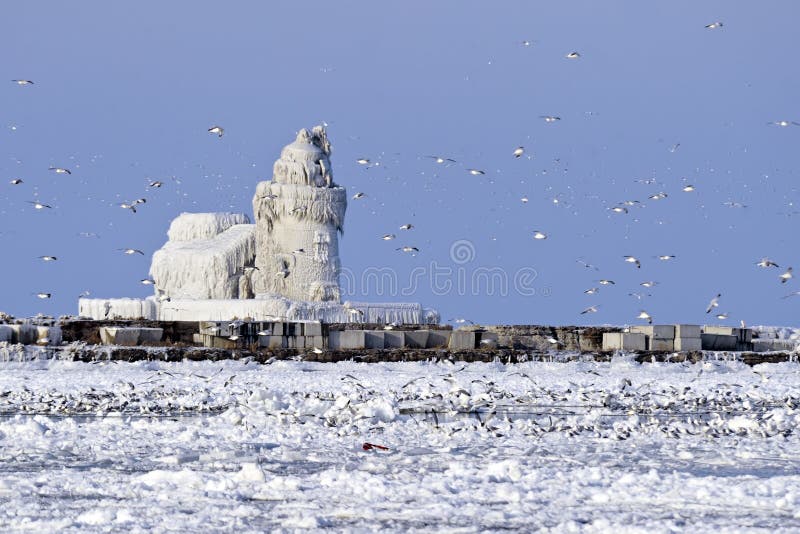 Cleveland Harbor West Pierhead Lighthouse Stock Image - Image of ...