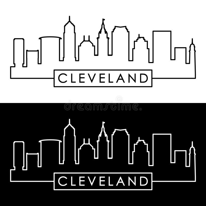 Cleveland Skyline Silhouette Stock Vector - Illustration of panoramic ...