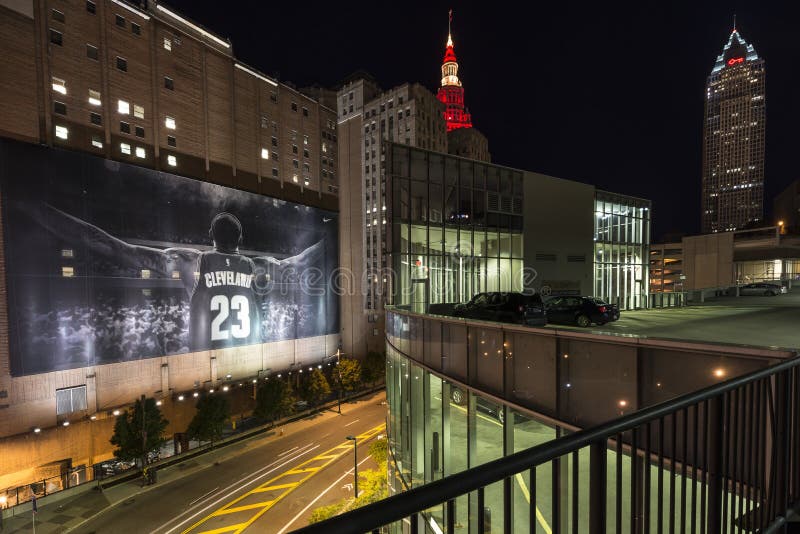 Cleveland at Night Celebration Editorial Photography - Image of akron ...
