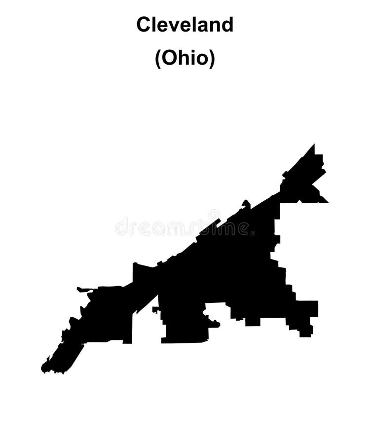 Cleveland outline map stock vector. Illustration of ohio - 357491758