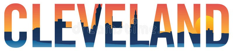 Cleveland Skyline in Text Isolated Vector Graphic Illustration Stock ...