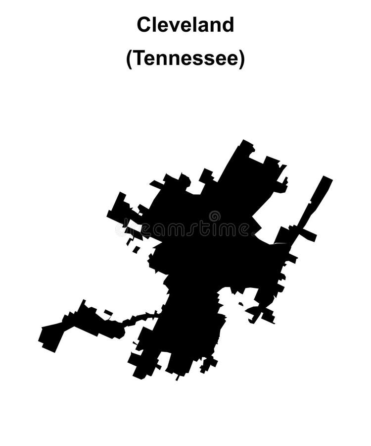 Cleveland outline map stock vector. Illustration of cleveland - 357535542