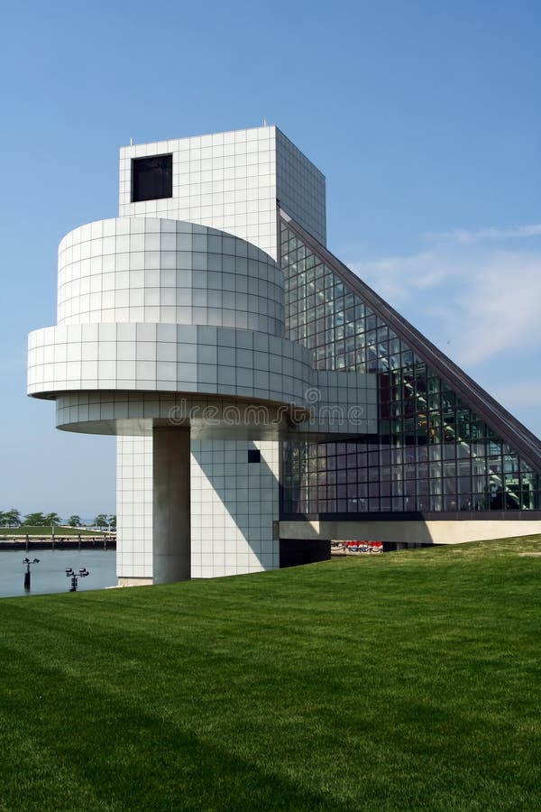 Cleveland Rock and Roll Hall of Fame Stock Photo - Image of harbor ...