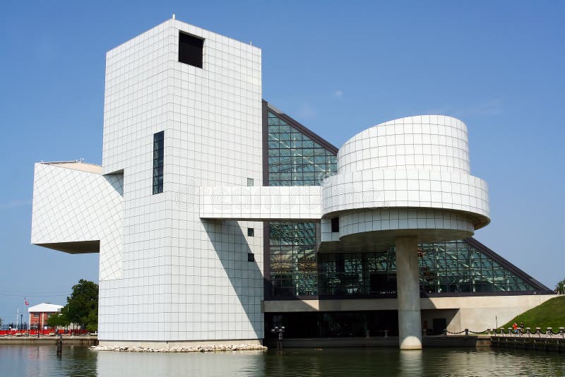 Cleveland Rock and Roll Hall of Fame Stock Image - Image of harbor ...