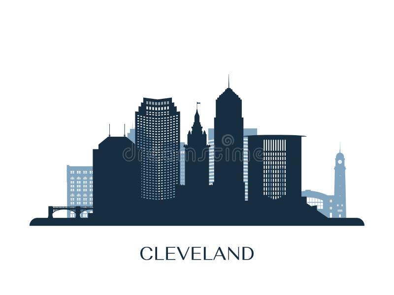 Cleveland Skyline Silhouette Stock Vector - Illustration of panoramic ...