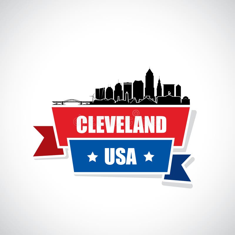 Cleveland Skyline Silhouette Stock Vector - Illustration of panoramic ...