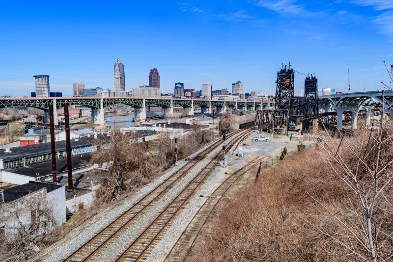 Blue Bridge in Cleveland stock photo. Image of bridge - 17726868