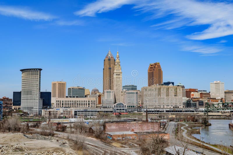 Cleveland Skyline editorial stock photo. Image of cityscape - 74573043