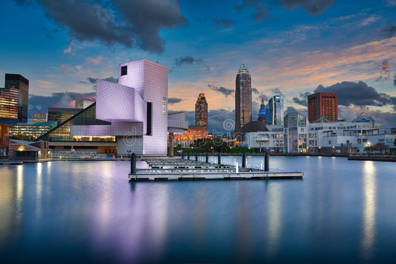 Cleveland & Sunset stock image. Image of destinations - 140132447