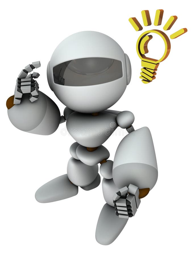 A Clever Artificial Intelligence Robot. Stock Illustration ...