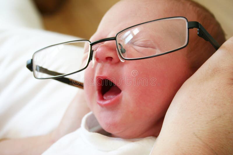 Clever baby yawning stock image. Image of lens, newborn - 752575