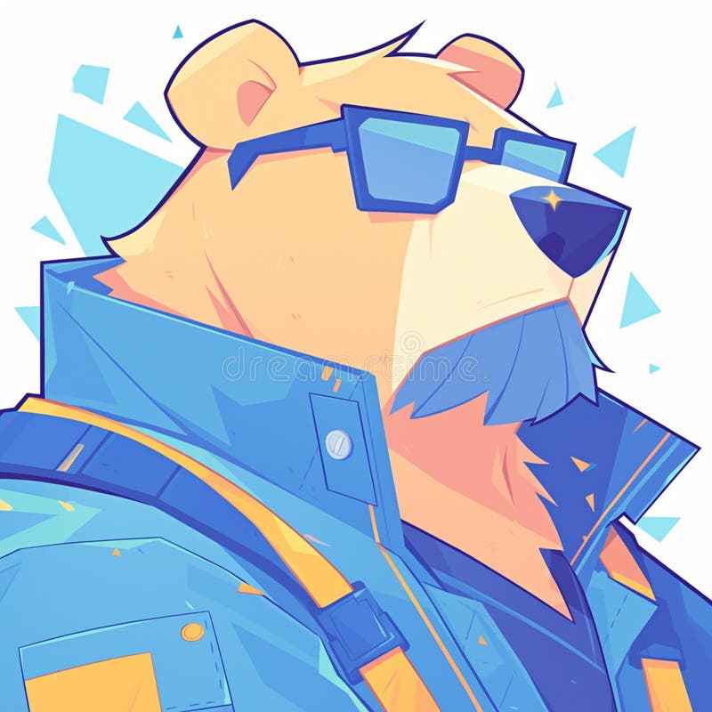 A Clever Bear Software Engineer Cartoon Style Stock Vector ...