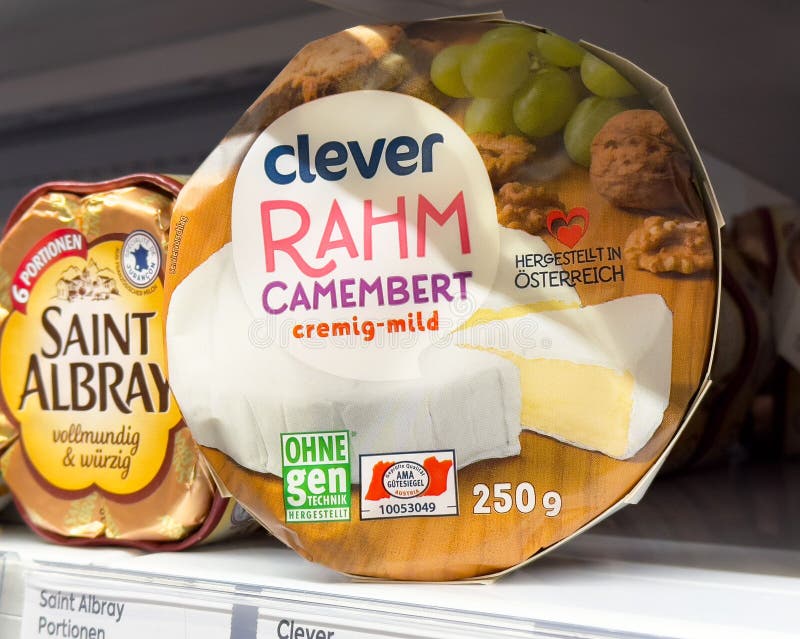Clever Camembert Cheese Packaging in Austrian Grocery Store Shelf ...