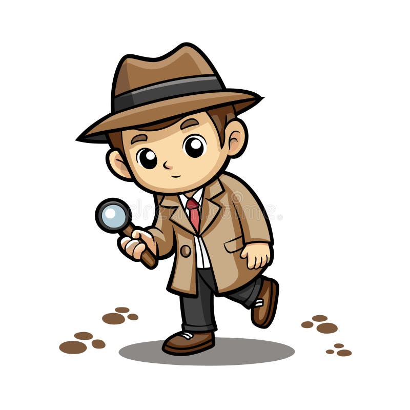Cartoon Detective Talking with Client on Phone Vector Illustration ...