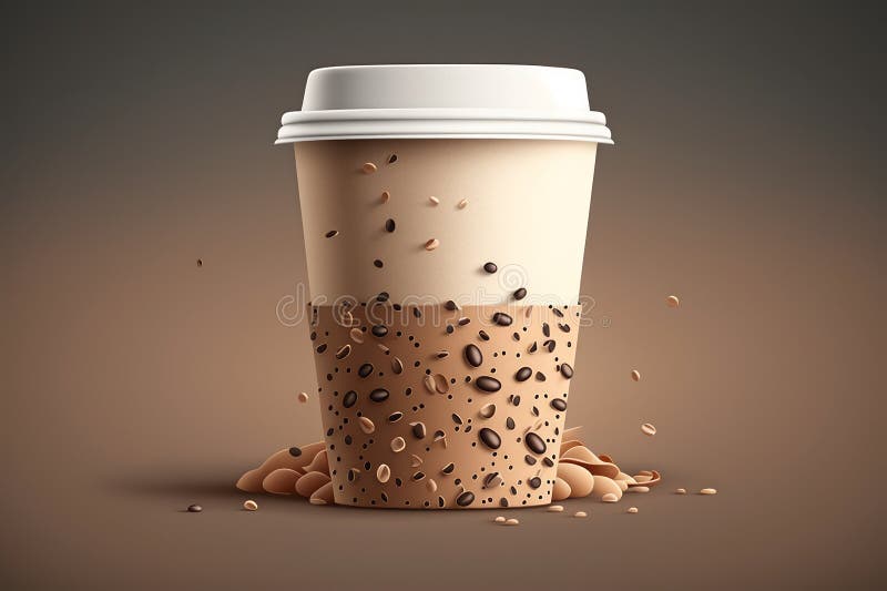 Clever Coffee Cup Vector. Generative Ai Stock Illustration ...