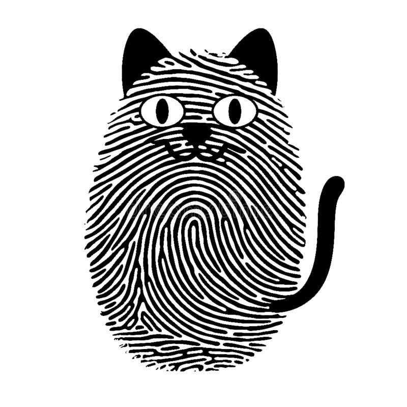 A Clever Design Combines a Cat Shape with a Fingerprint Pattern Stock ...