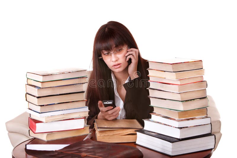 Clever Girl with Group Book. Stock Photo - Image of caucasian ...