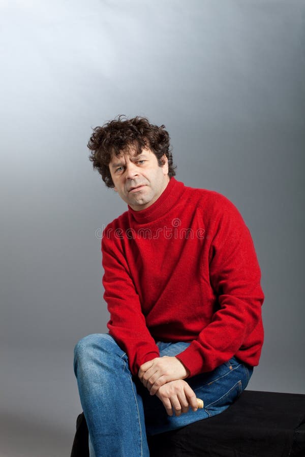 Clever man stock photo. Image of grey, calm, gray, casual - 51274790