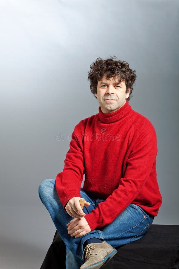 Clever man stock image. Image of grey, sitting, wating - 51274827