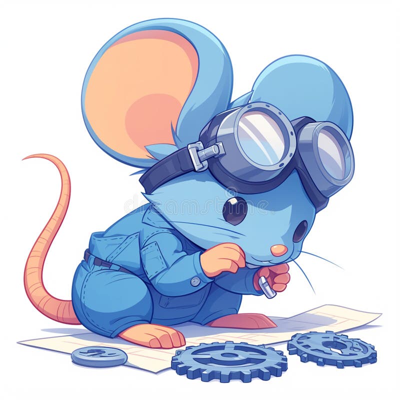 A Clever Mouse Sanitation Worker Cartoon Style Stock Vector ...