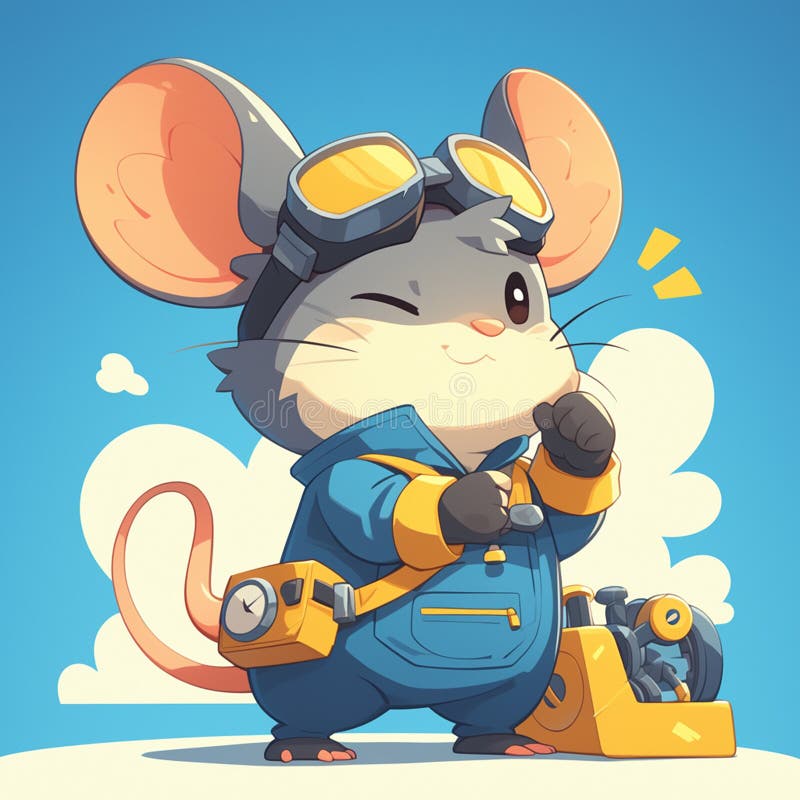 A Clever Mouse Sanitation Worker Cartoon Style Stock Vector ...