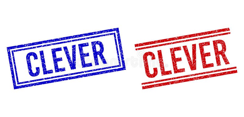 Rubber Textured CLEVER Stamps with Double Lines Stock Vector ...