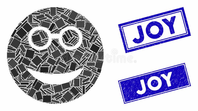 Clever Smiley Mosaic and Grunge Rectangle Seals Stock Illustration ...