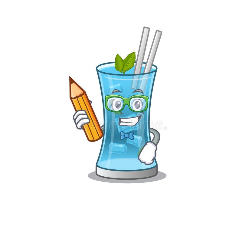 Blue Hawai Cocktail Funny but Sneaky Witch Cartoon Character Design ...