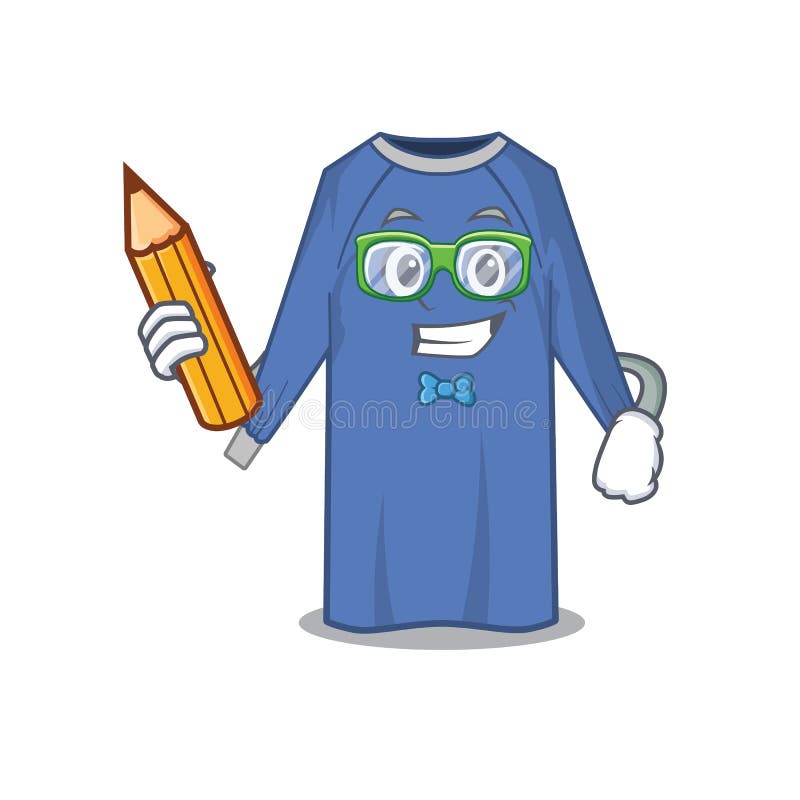 A Clever Student Disposable Clothes Cartoon Character Study at Home ...