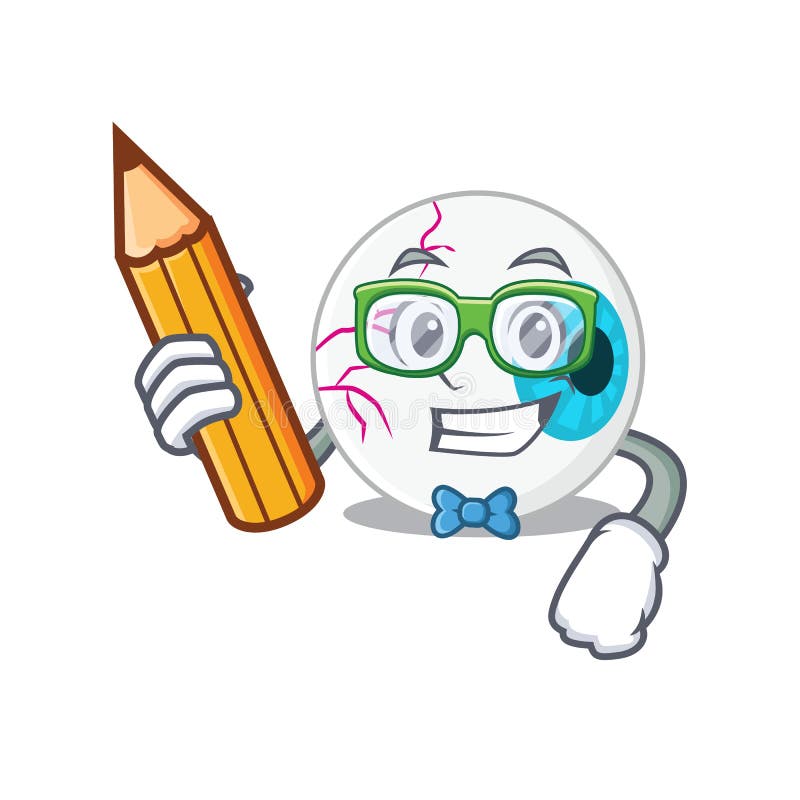 A Clever Student Eyeball Cartoon Character Study at Home Stock Vector ...