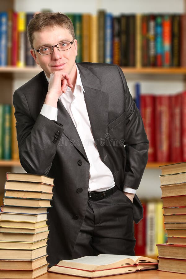 Clever Student with Open Book Stock Image - Image of literature ...