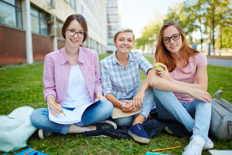 Clever students stock image. Image of highschool, girl - 77605341
