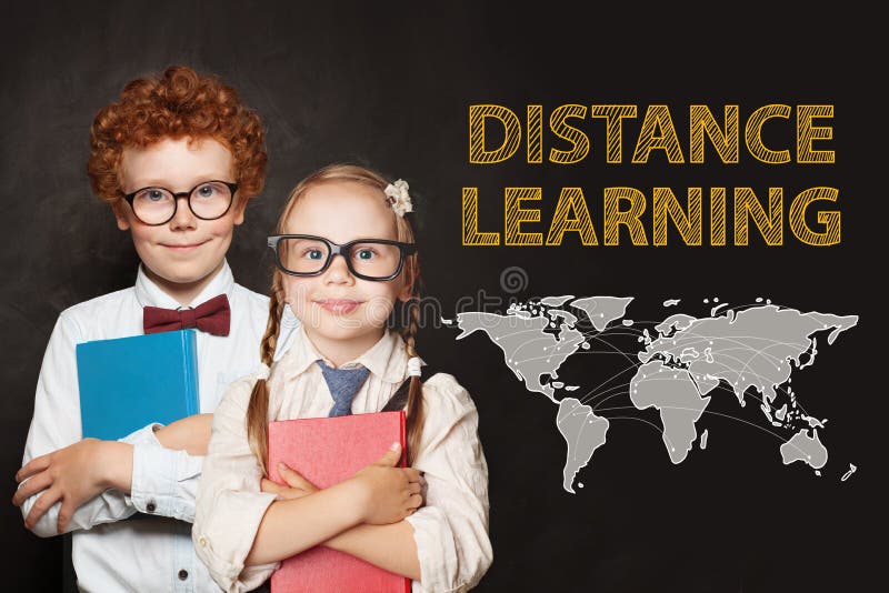 Clever Successful Kids and Distance Education Concept Stock Photo ...